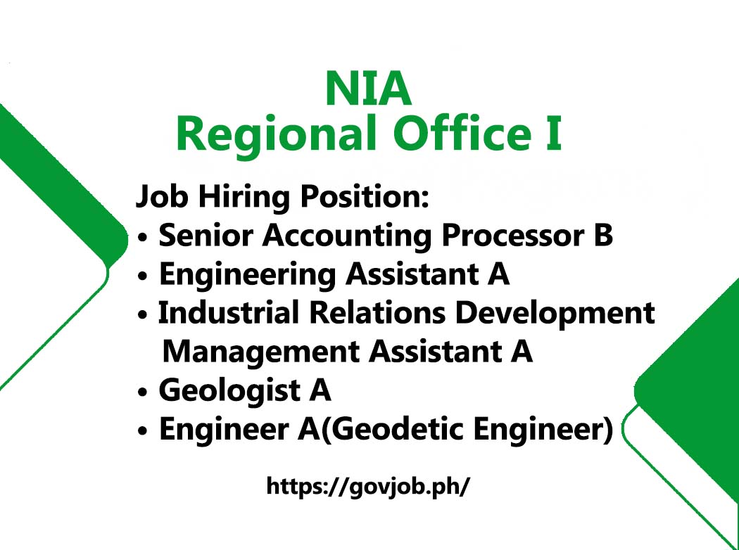 NIA-Regional Office I Job Hiring